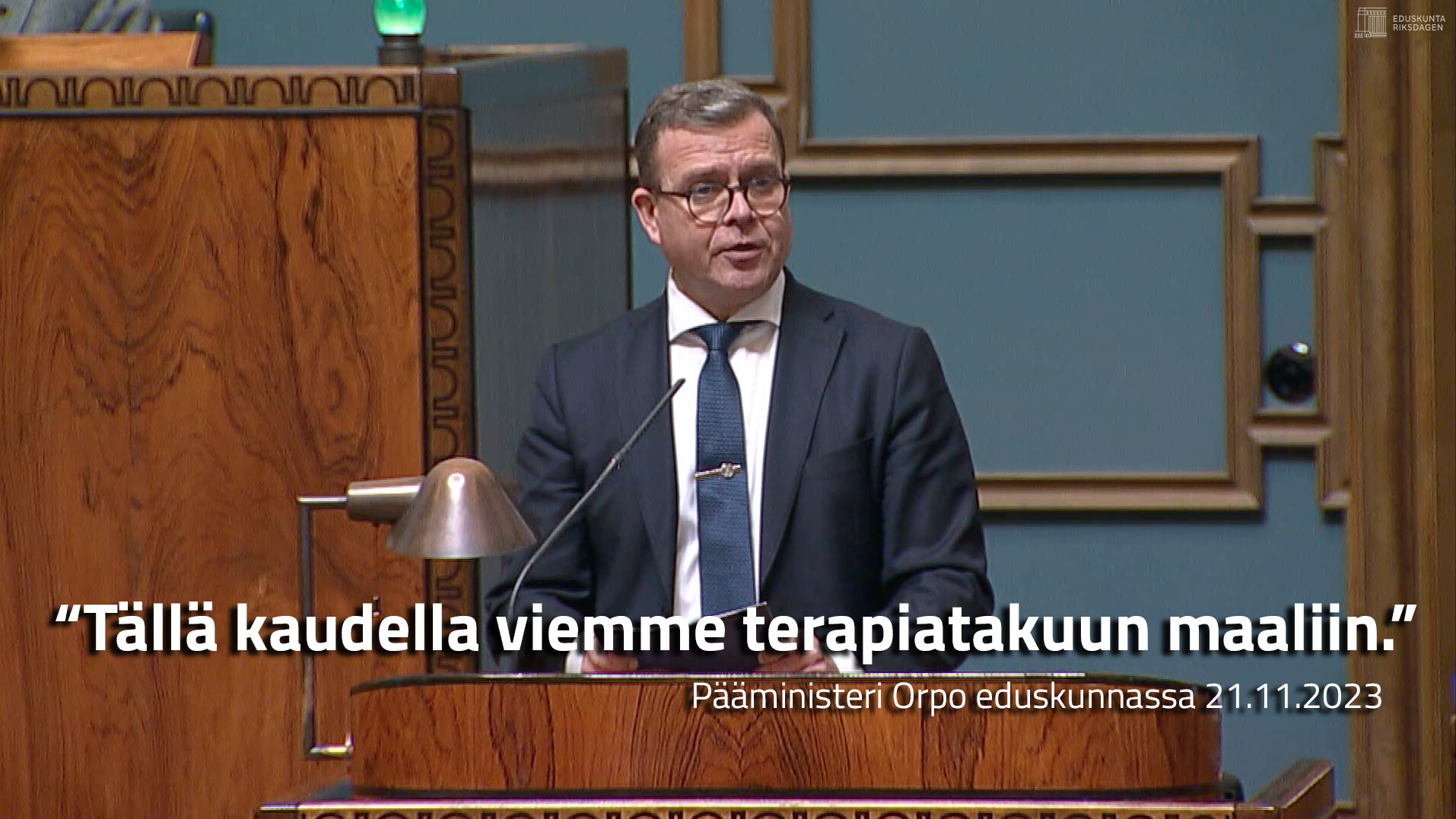 Pääministeri Orpo lupasi viedä terapiatakuun maaliin tällä hallituskaudella